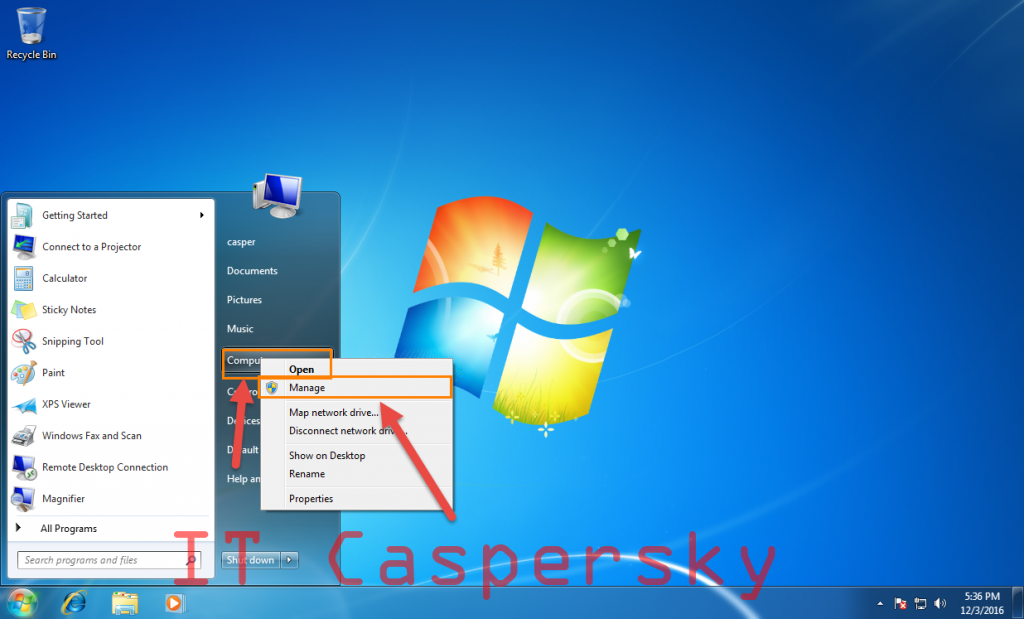 Create User Account Windows 7 - IT Caspersky